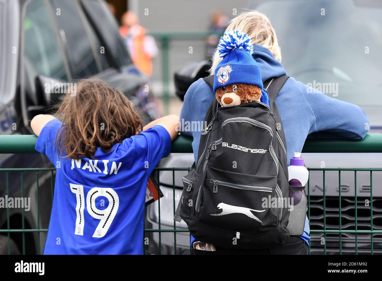 Cardiff City fans outside the stadium Stock Photo - Alamy