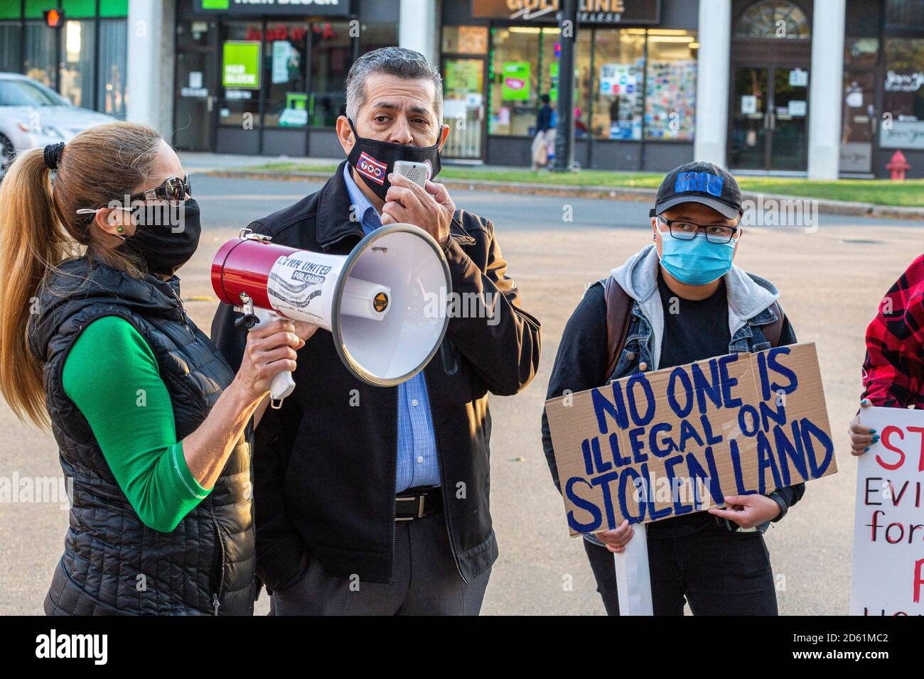 October 8, 2020. Lynn, MA. A group of community members marched through ...