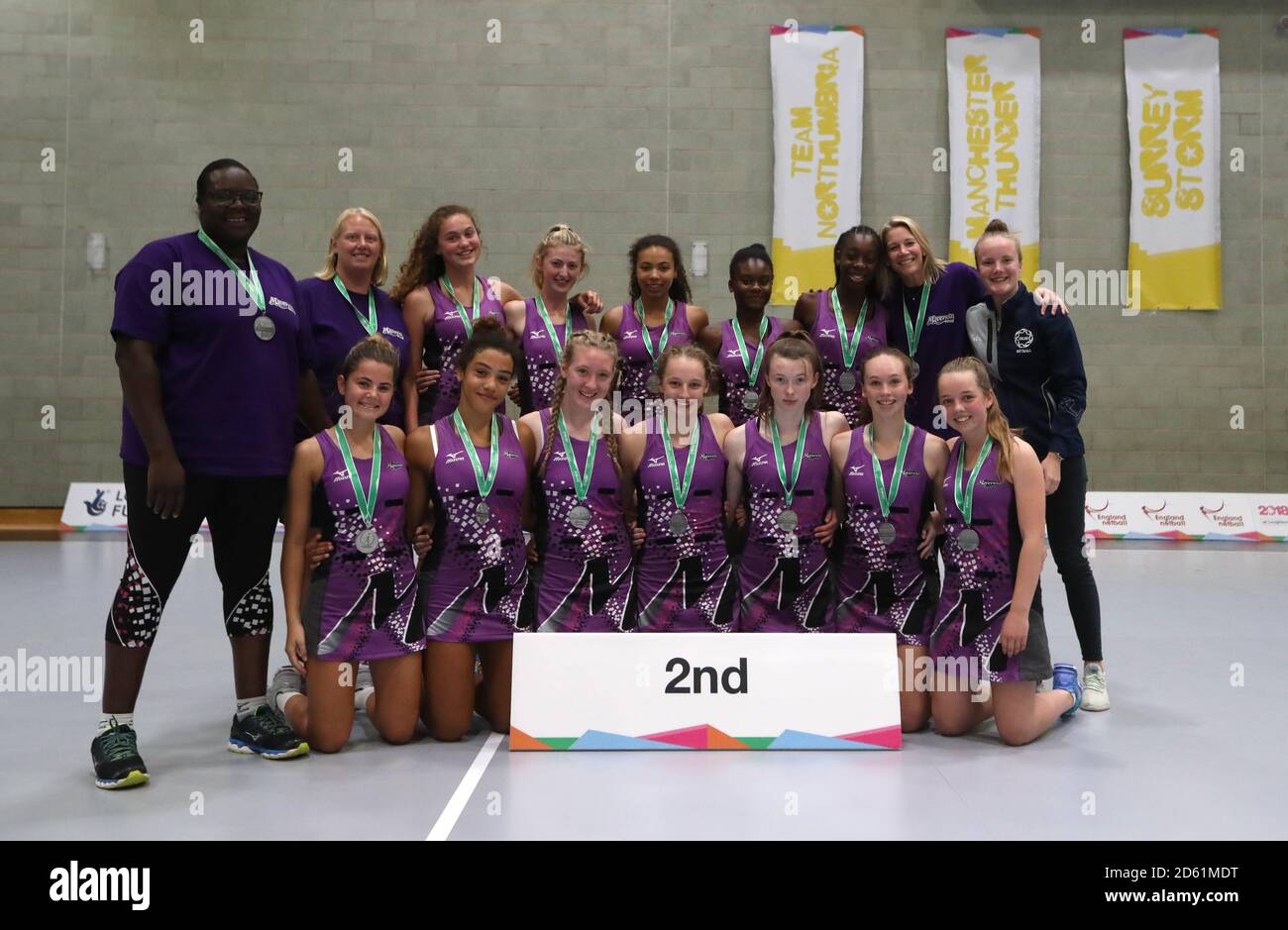 Silver Medalists in the netball Mavericks at the 2018 School Games held ...