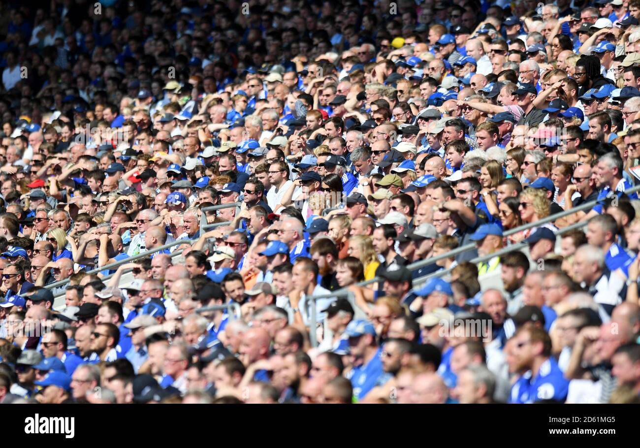 Cardiff fans in the stands hi-res stock photography and images - Alamy