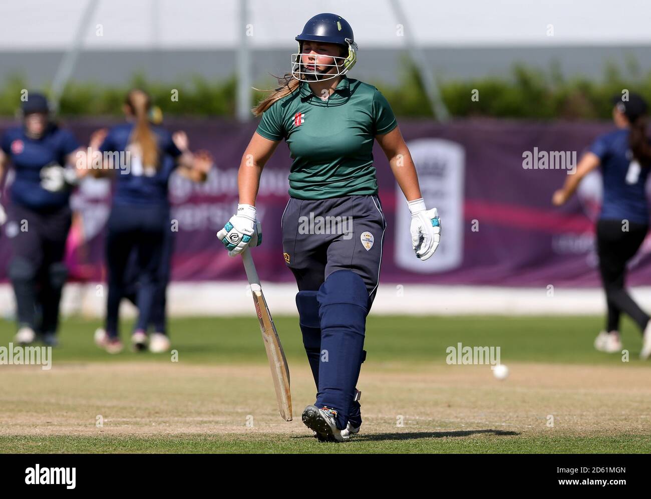 Team Sciver's Bess Heath leaves the pitch whilst competing in the ...