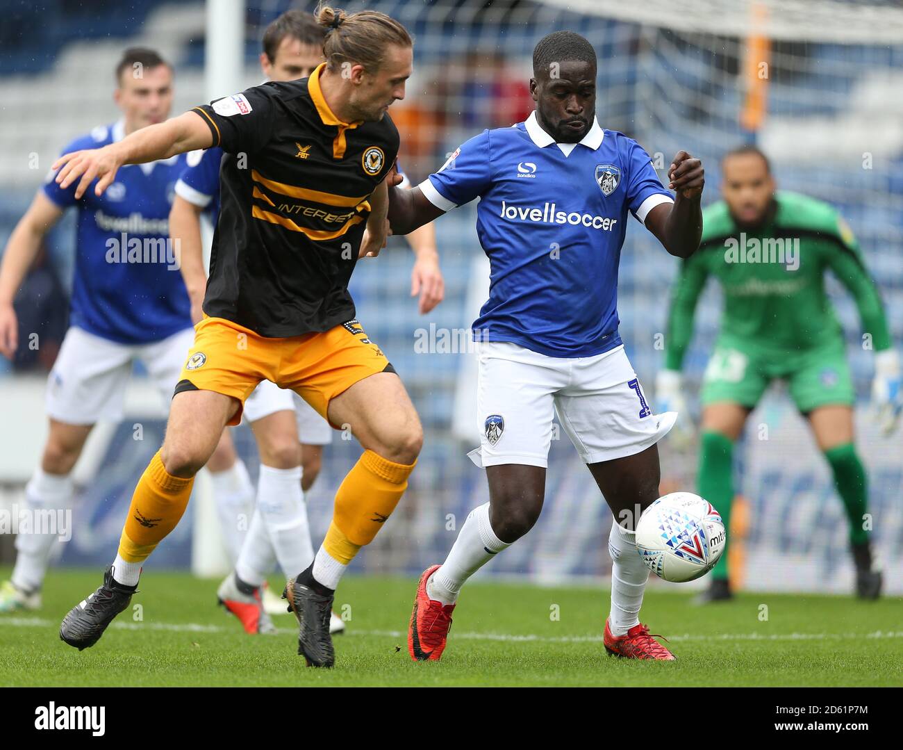 Oldham Athletic's Christopher Missilou and Newport County's Fraser ...