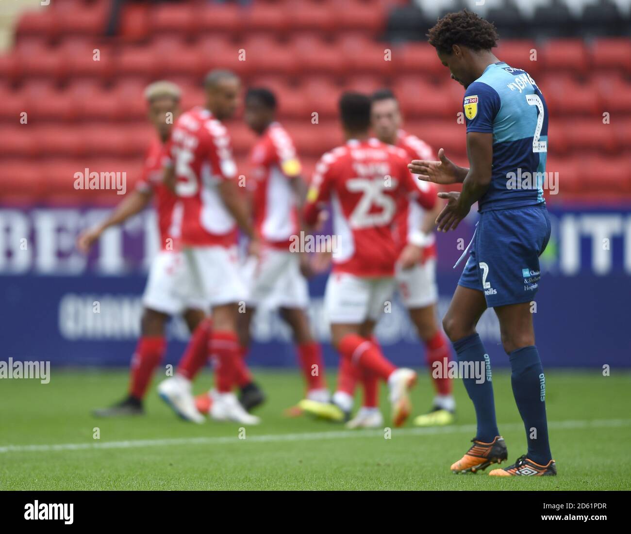 Wycombe Wanderers' Sido Jombati reacts after scoring an own goal as ...