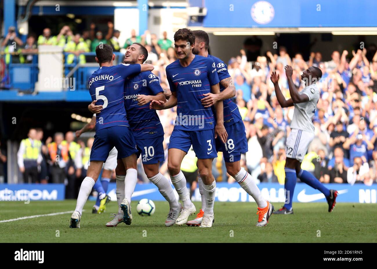 Chelsea's Eden Hazard celebrates scoring his side's third goal of the ...