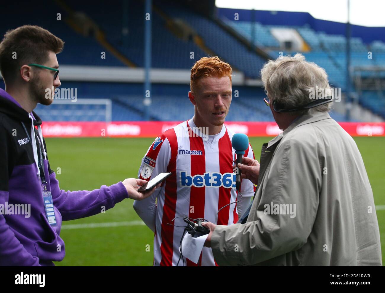 Stoke City's Ryan Woods takes part in post match interviews after the ...
