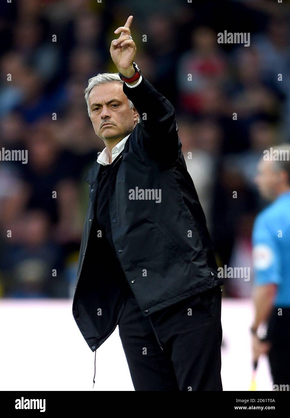 Manchester United manager Jose Mourinho gestures on the touchline Stock ...