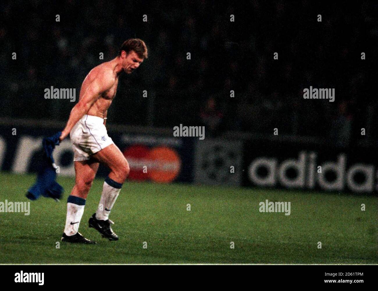 Rangers' Arthur Numan shows his anger by throwing his shirt on the ...