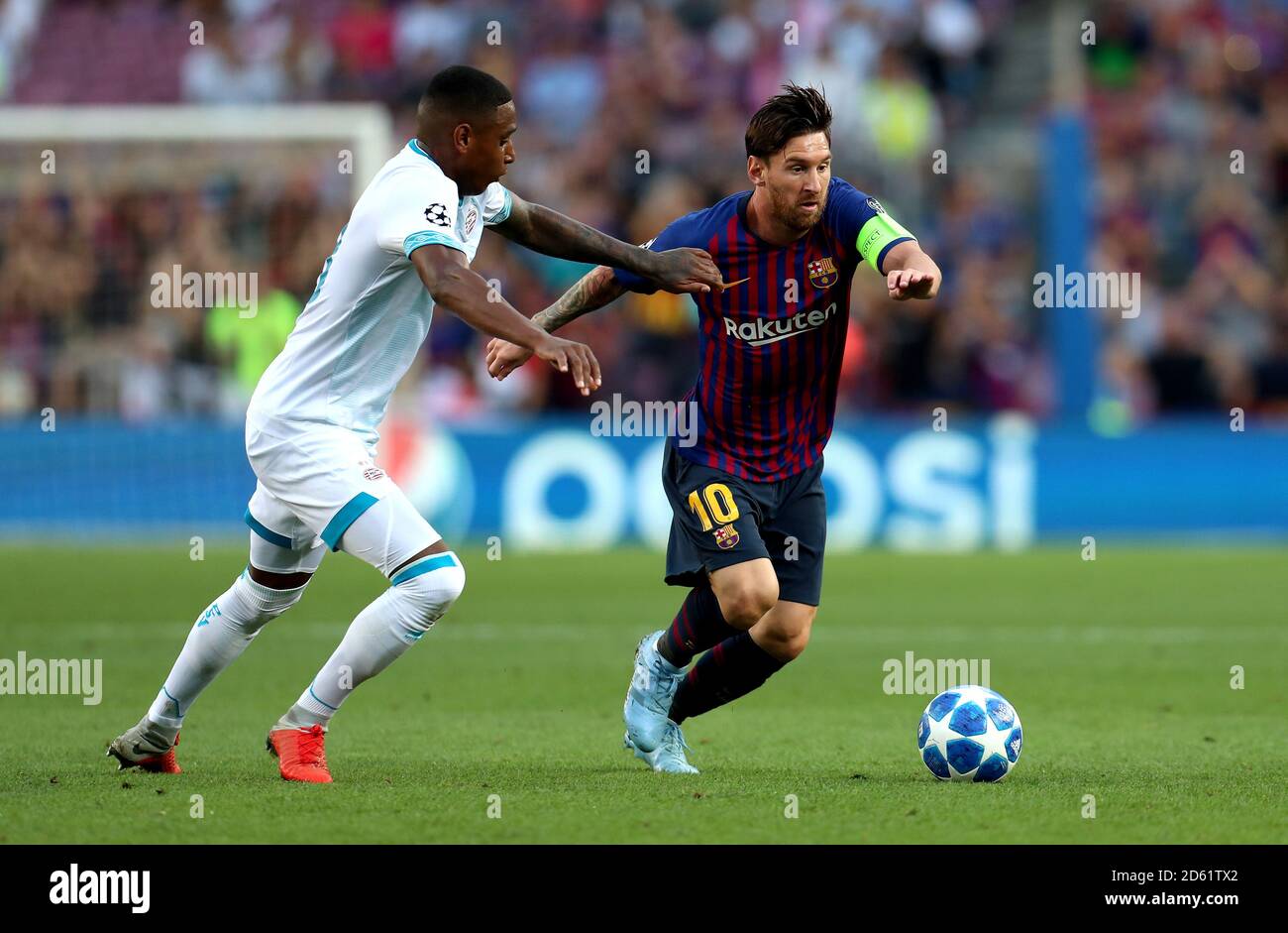 Barcelona's Lionel Messi (right) in action Stock Photo - Alamy