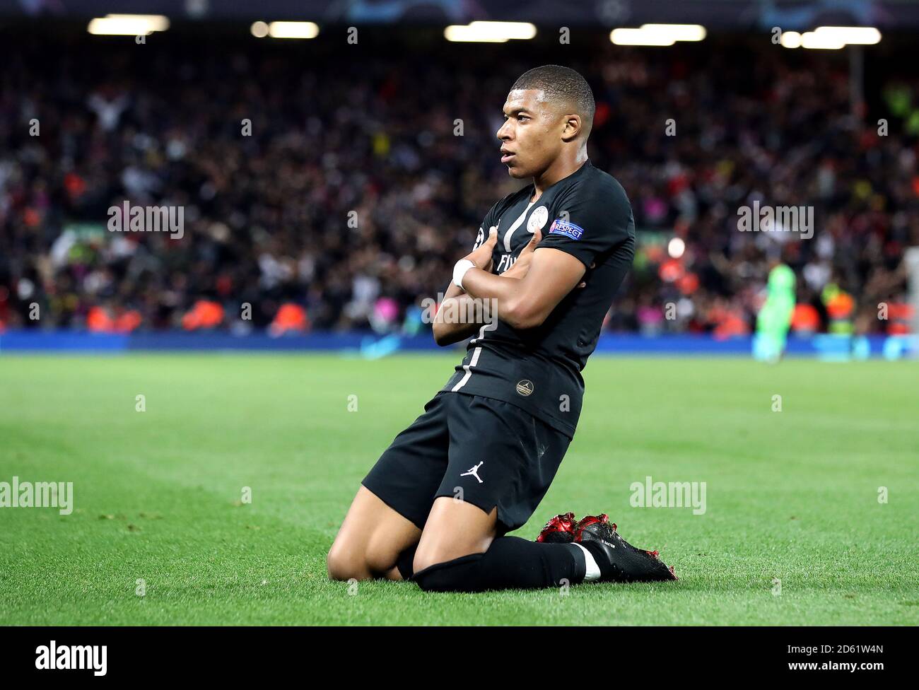 Paris Saint-Germain's Kylian Mbappe celebrates scoring his side's ...