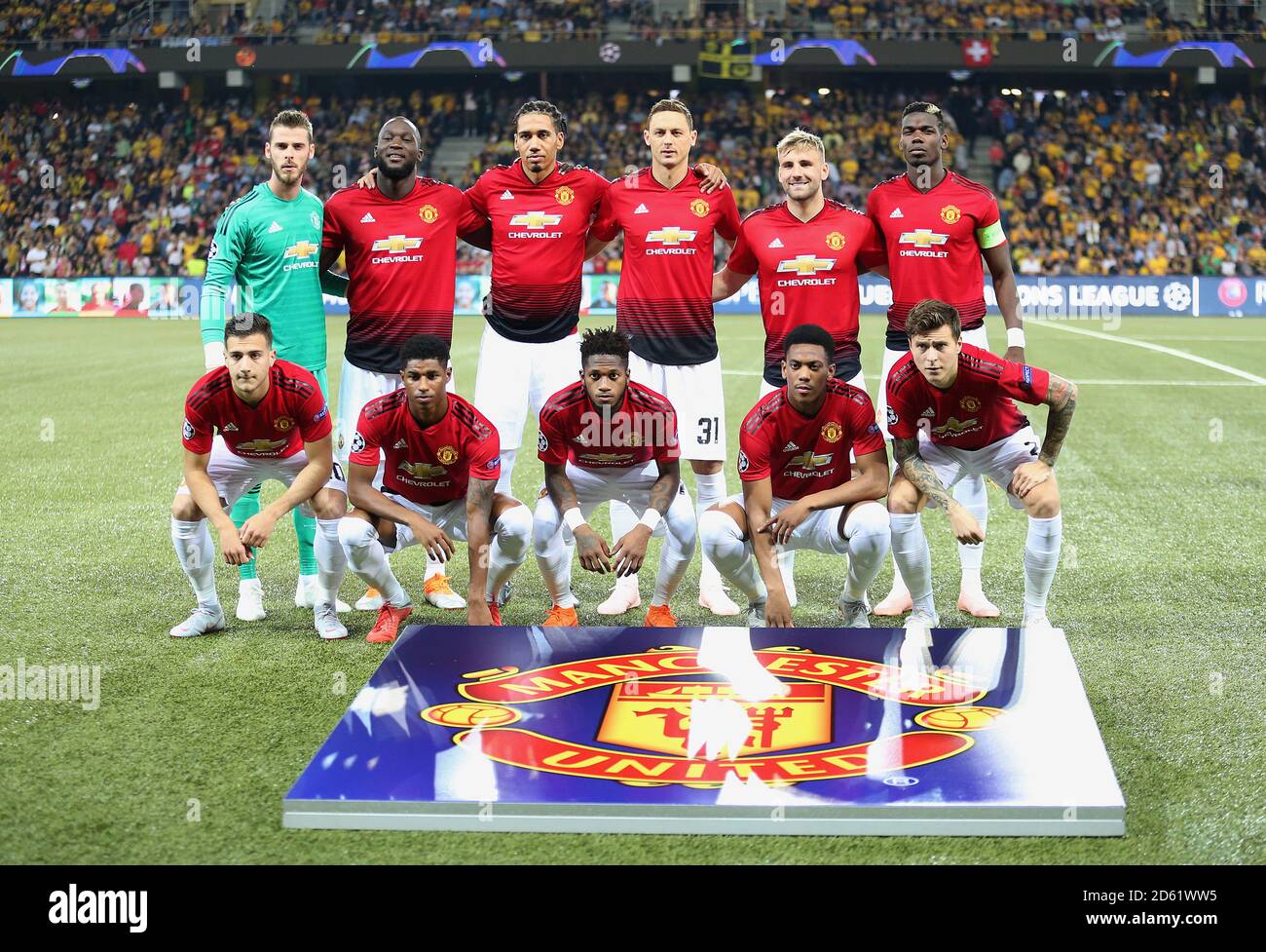 Back row, left to right, Manchester United goalkeeper David de Gea ...