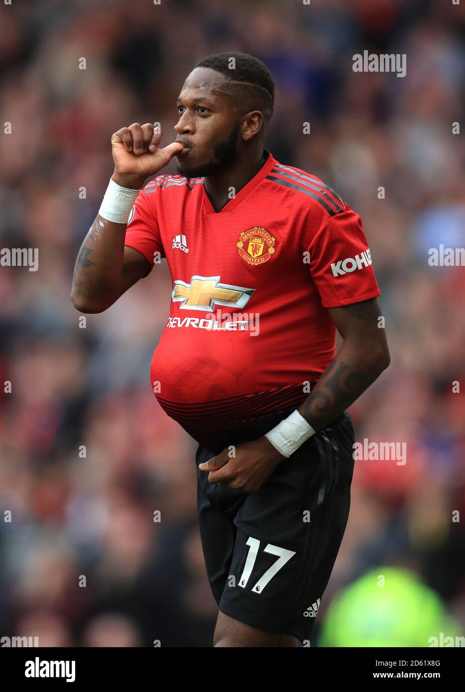 Manchester United's Fred celebrates scoring his side's first goal of ...