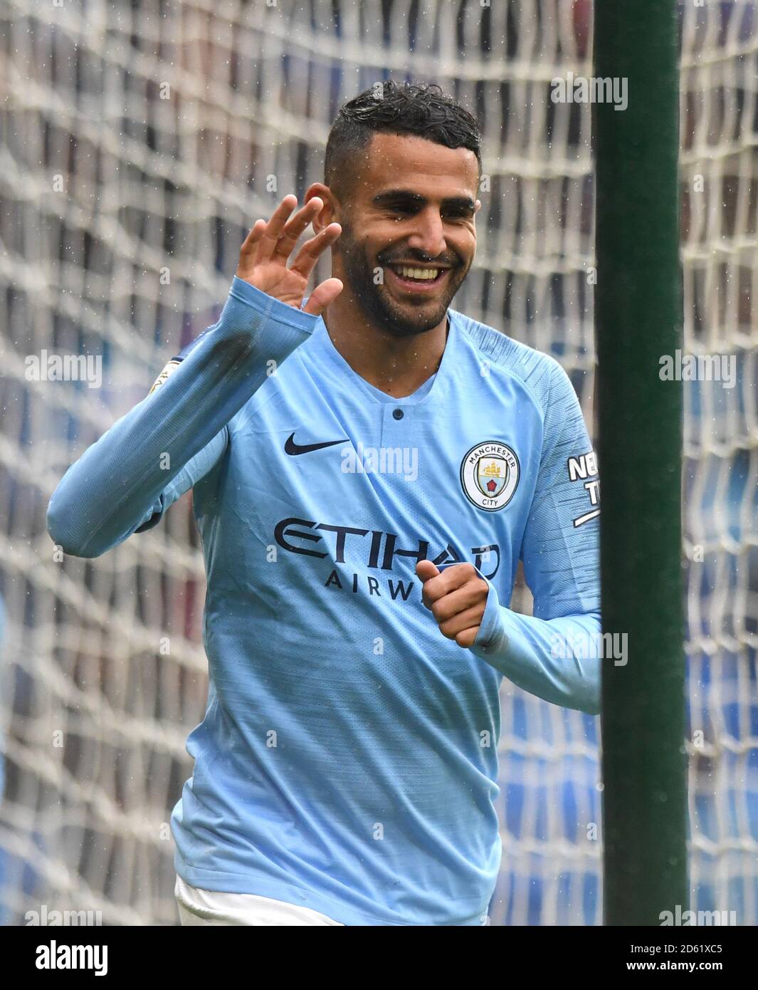 Manchester City's Riyad Mahrez celebrates scoring his side's fourth ...