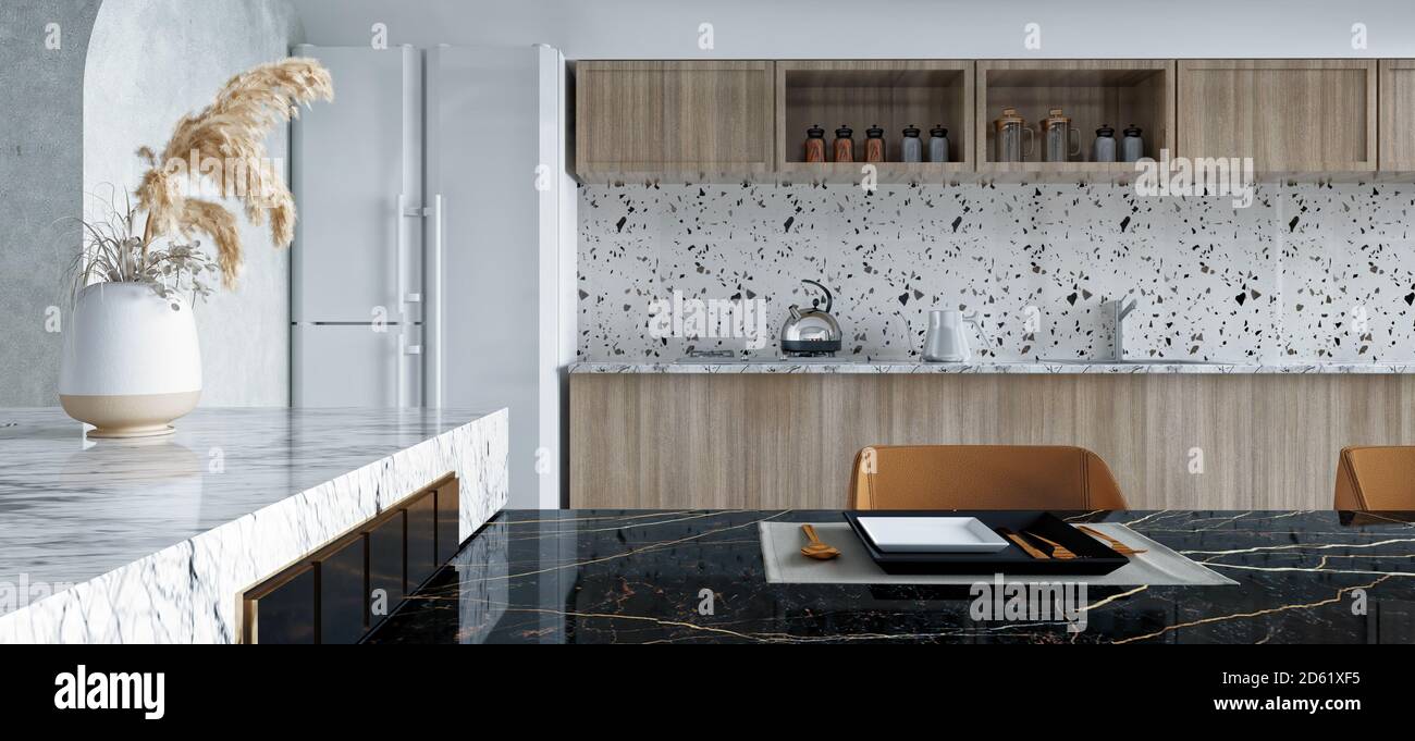 Kitchen closeup. Kitchen design, modern, contemporary, dinning, plate ...