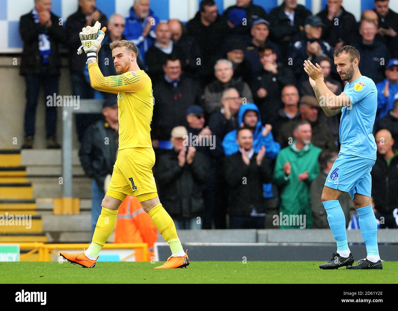 Coventry City goalkeeper Lee Burge and Coventry City's Liam Kelly ...