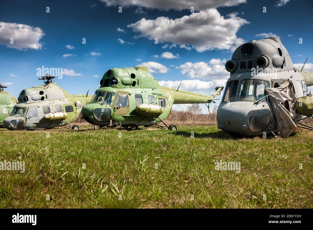 Storage old helicopters Stock Photo - Alamy