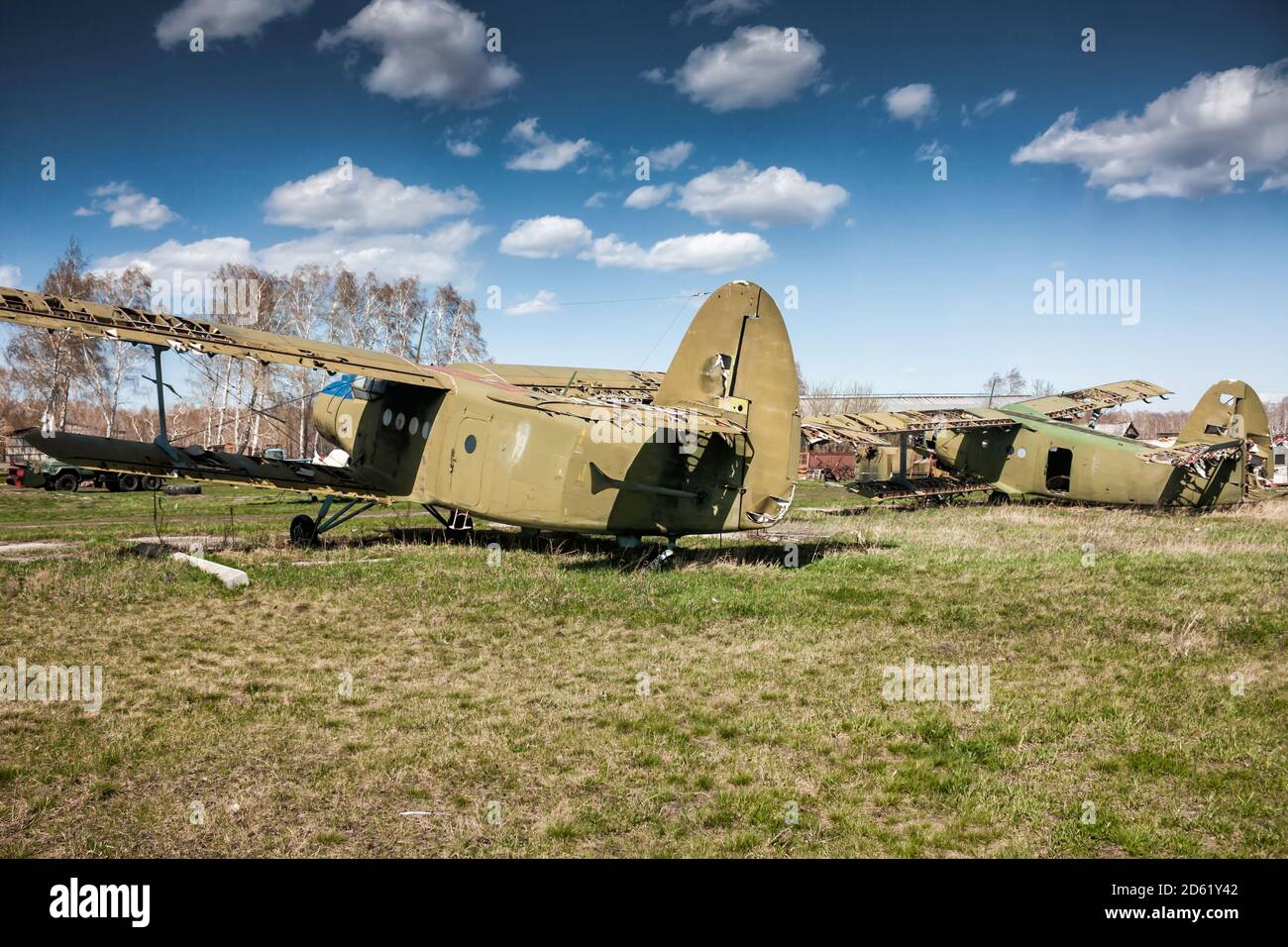 Storage old biplanes Stock Photo - Alamy