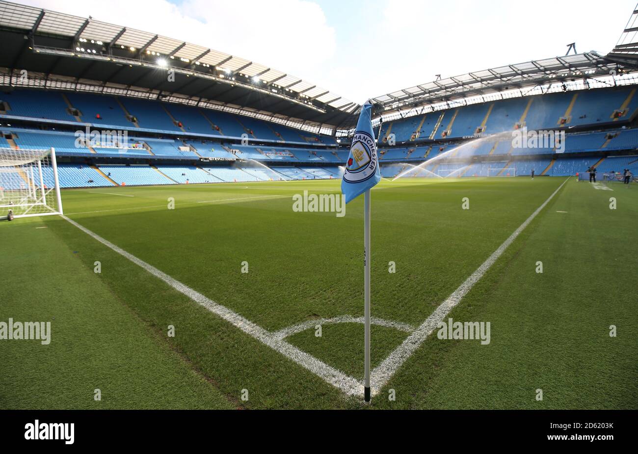 A general view inside the Etihad Stadium before the game between ...