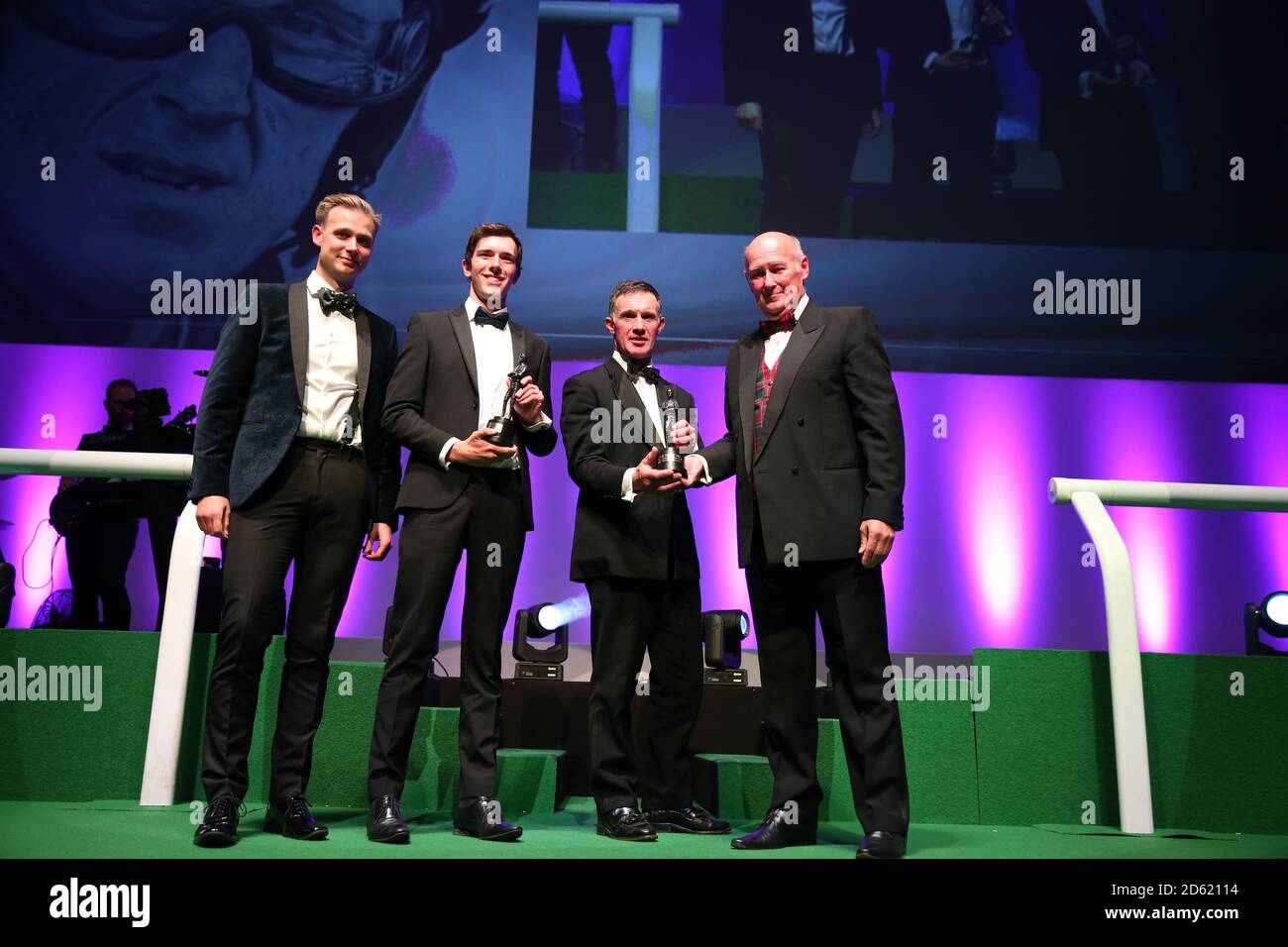 Winners of the Leading Trainer award on stage during the Jockey Club ...