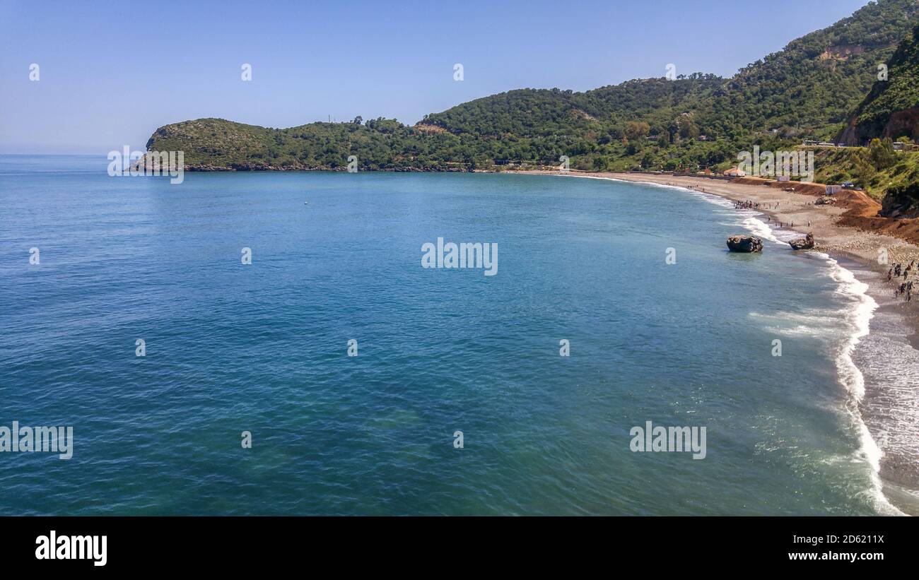 Mesmerizing view of the green cliffs by the shore in Jijel, Algeria ...