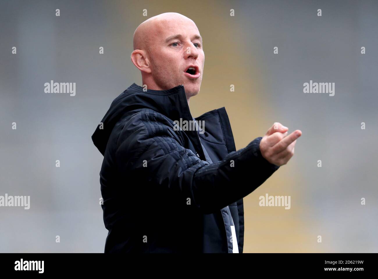 Manchester United Coach Nicky Butt gestures on the touchline Stock ...
