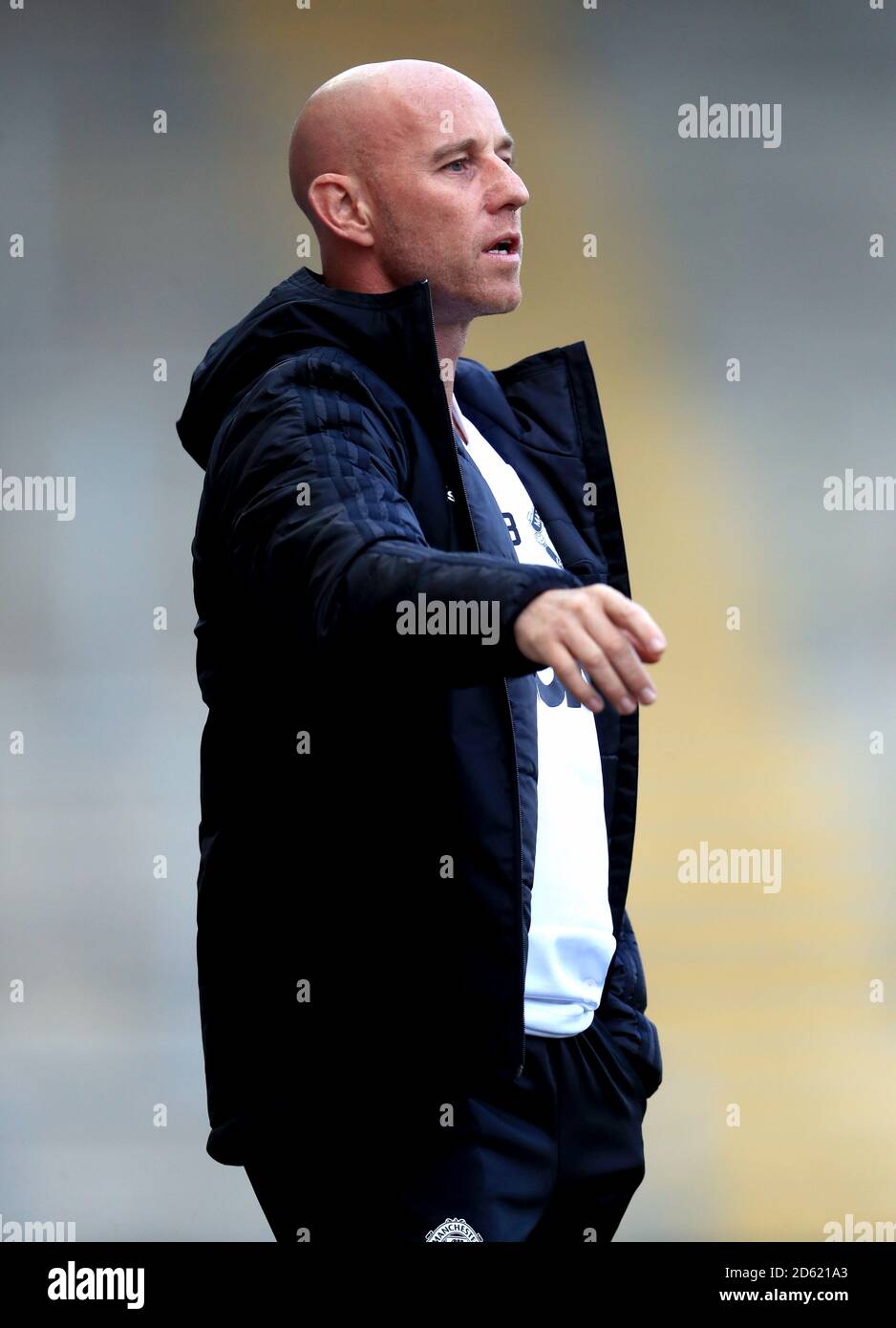Manchester United Coach Nicky Butt gestures on the touchline Stock ...