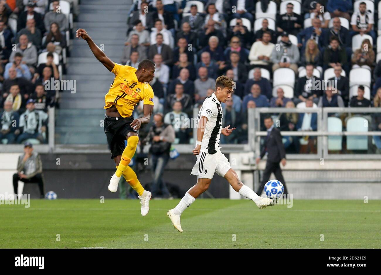 Juventus' Paulo Dybala scores his side's first goal of the game Stock ...