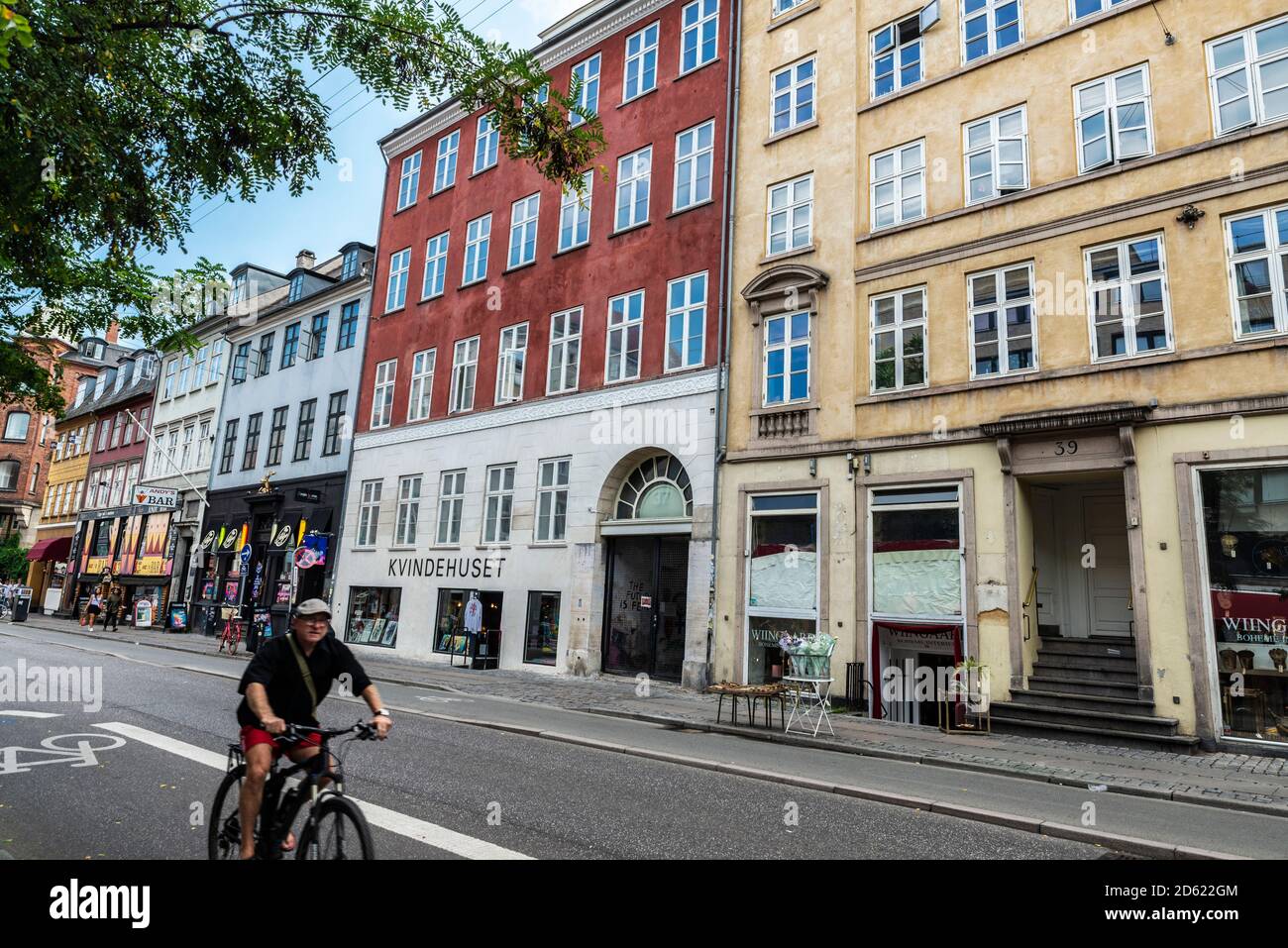 Copenhagen, Denmark - August 27, 2019: Shopping street with clothing ...