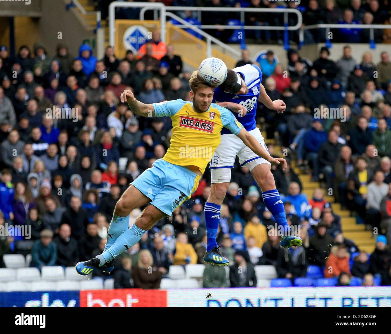 Birmingham City's Lukas Jutkiewicz (Right) Rotherham United's Joe ...