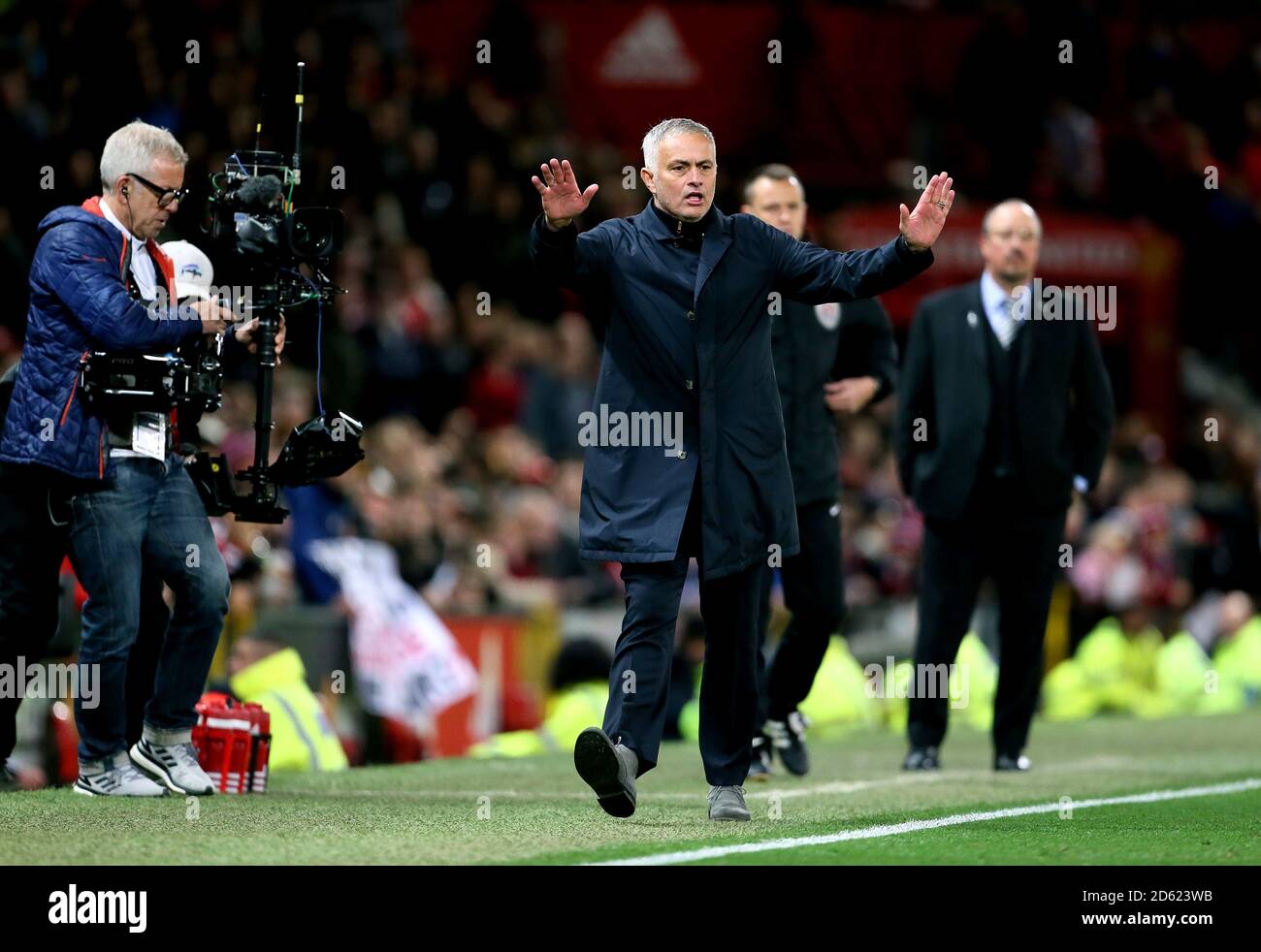 Manchester United manager Jose Mourinho gestures on the touchline Stock ...