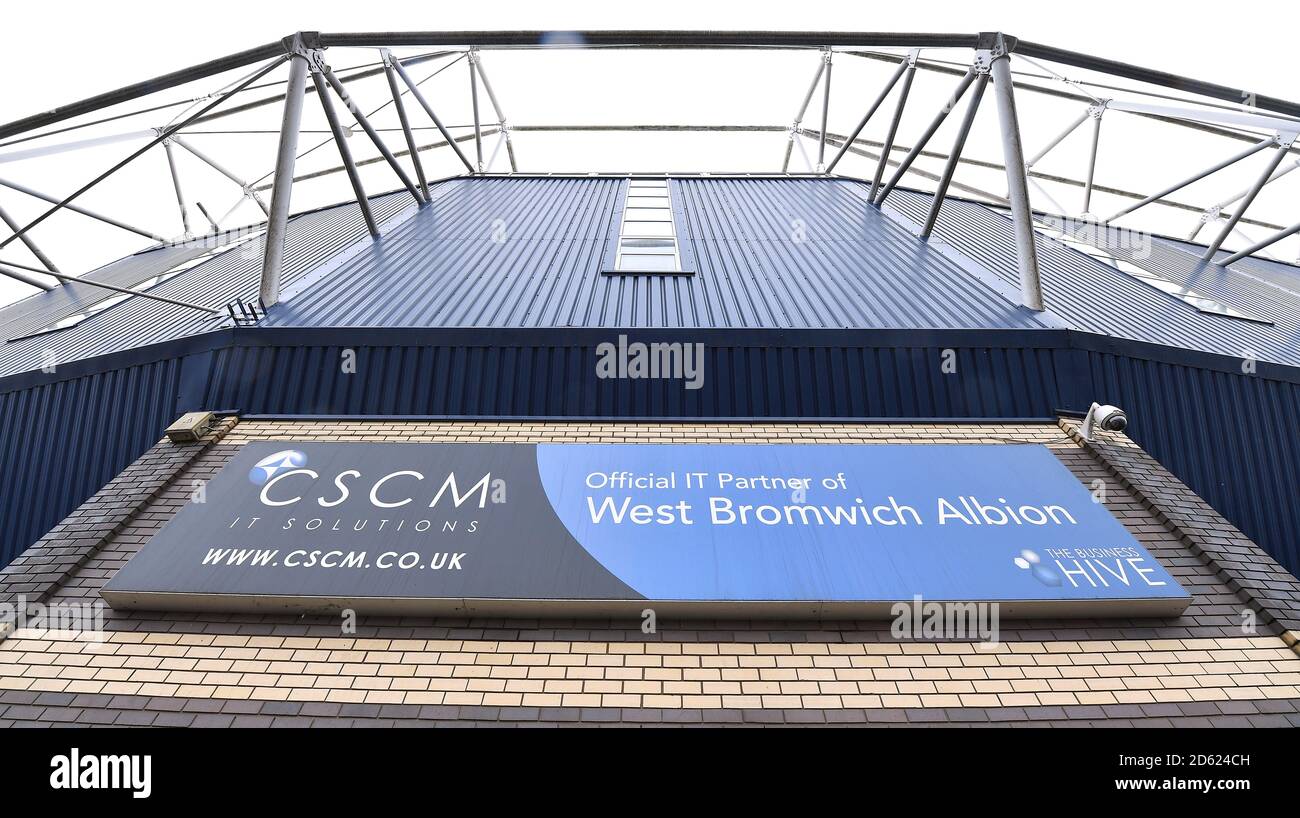 General view of the stadium with an advertising board Stock Photo - Alamy