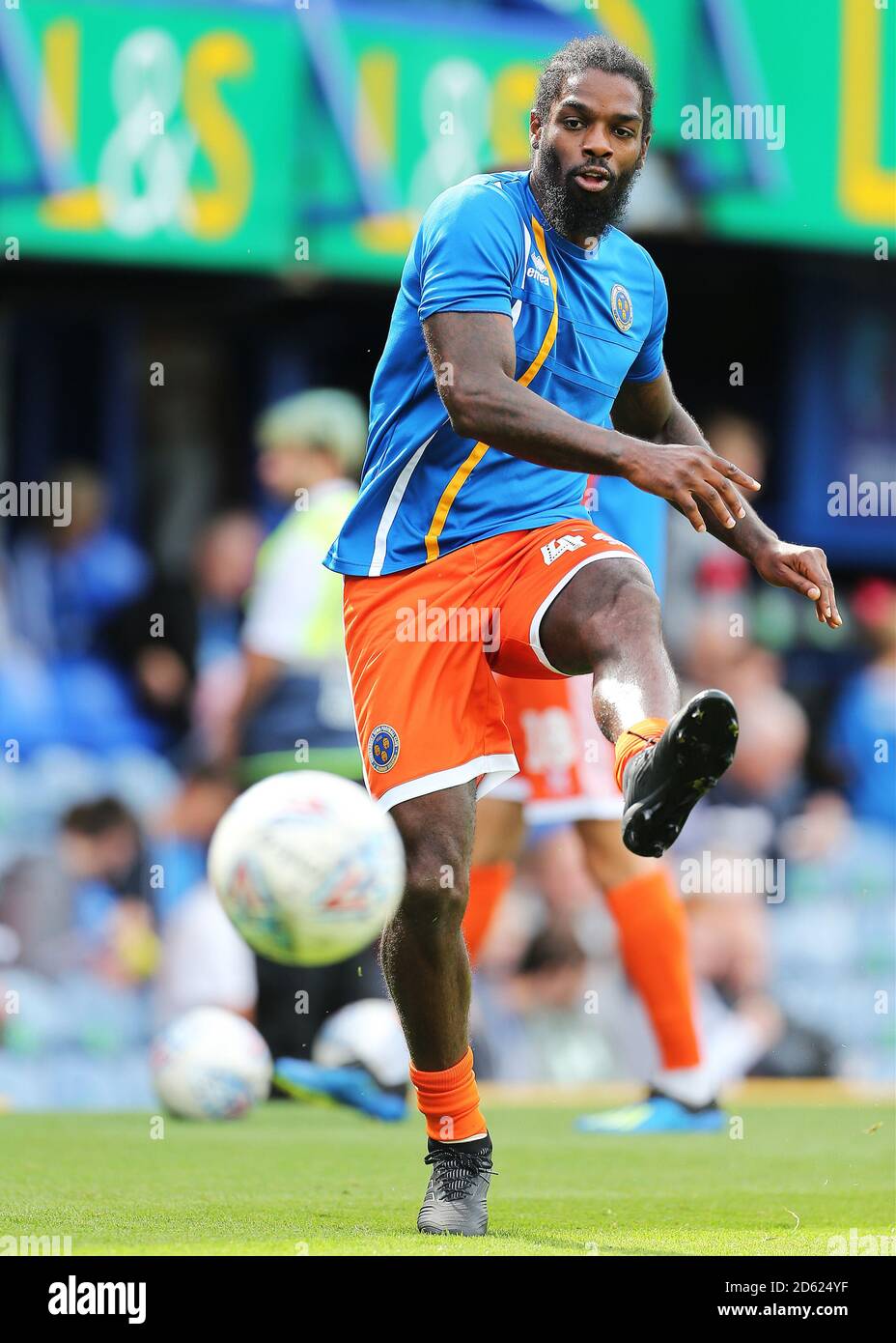 Shrewsbury Town's Anthony Grant warms up before kick-off Stock Photo ...