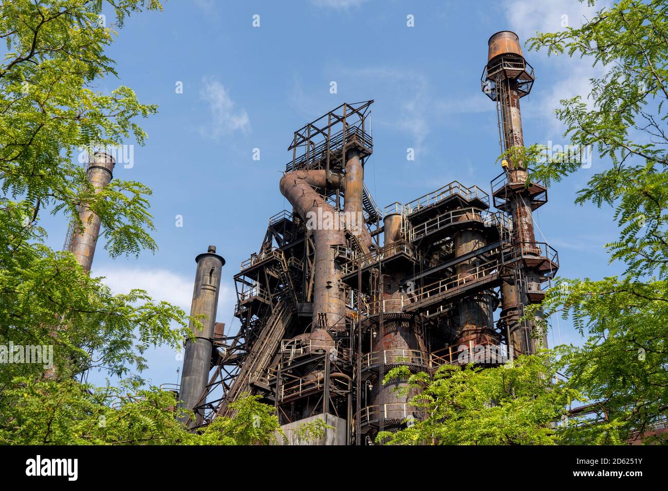 The towers and machinery of the Bethlehem Steel Factory in Pennsylvania ...