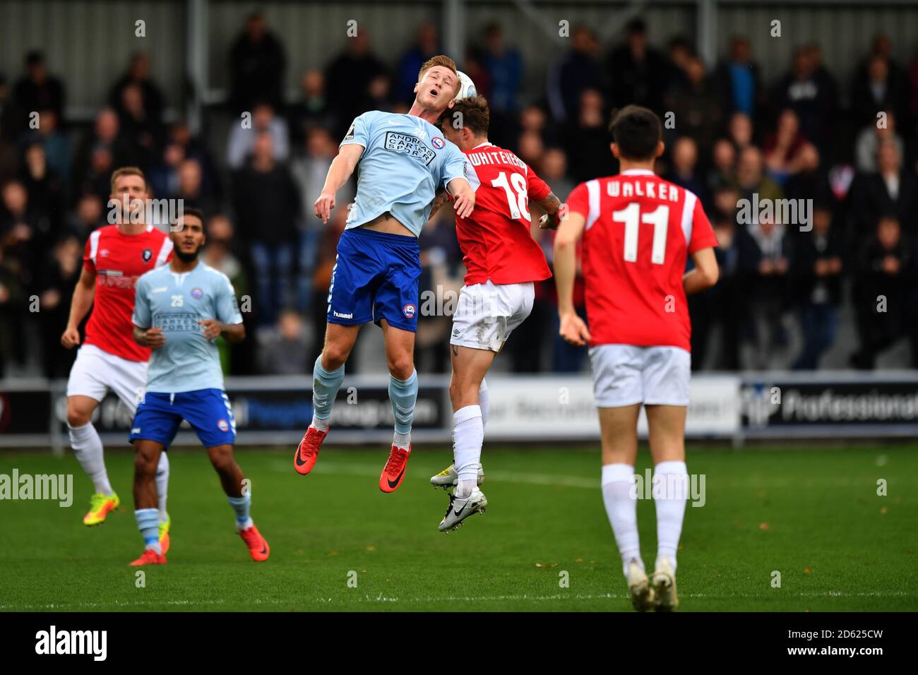 Salford City’s Danny Whitehead and Braintree Town’s Cameron James ...