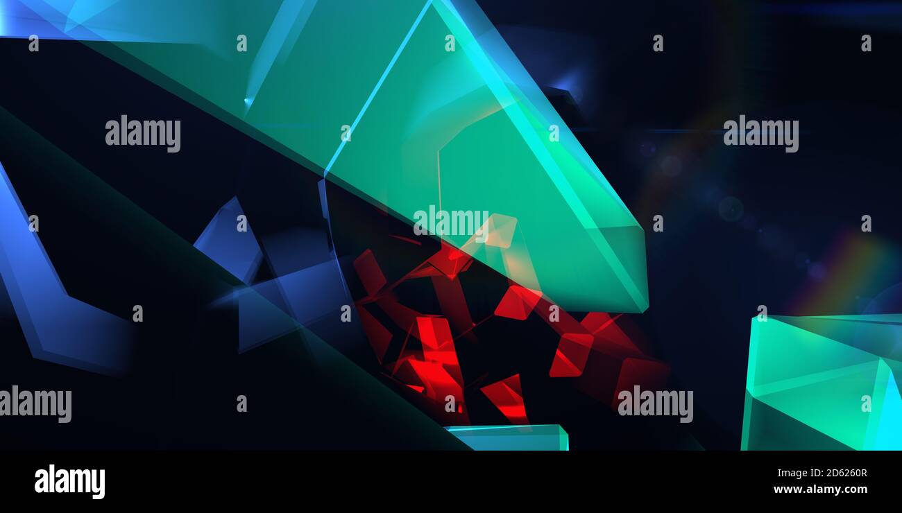 Abstract tech color background of geometric shapes. 3d rendering Stock ...
