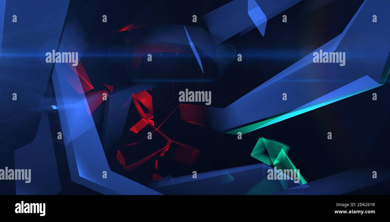 Abstract tech color background of geometric shapes. 3d rendering Stock Photo - Alamy