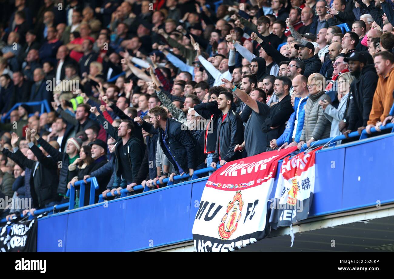 Manchester United fans in the stands Stock Photo - Alamy