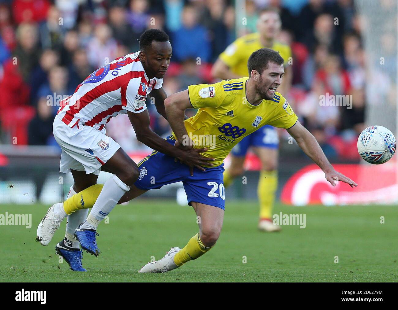 Stoke City's Saido Berahino and Birmingham City's Gary Gardner during ...