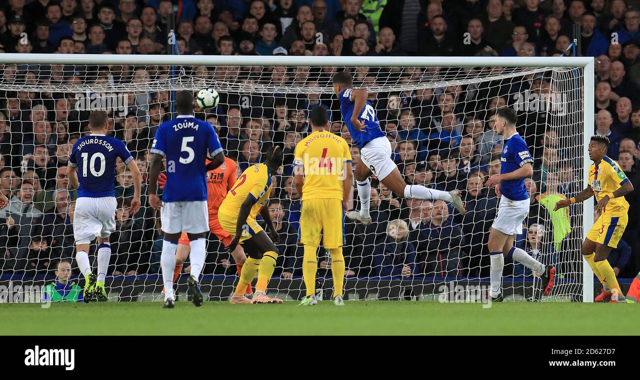 Everton's Dominic Calvert-Lewin scores his side's first goal of the ...