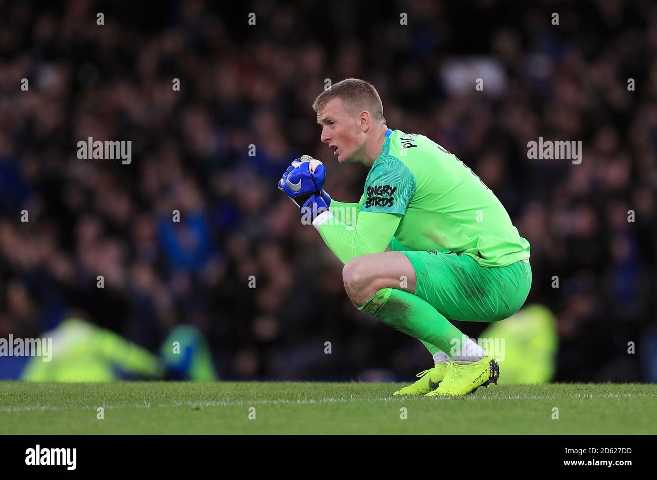 Everton goalkeeper Jordan Pickford celebrates after his side score ...