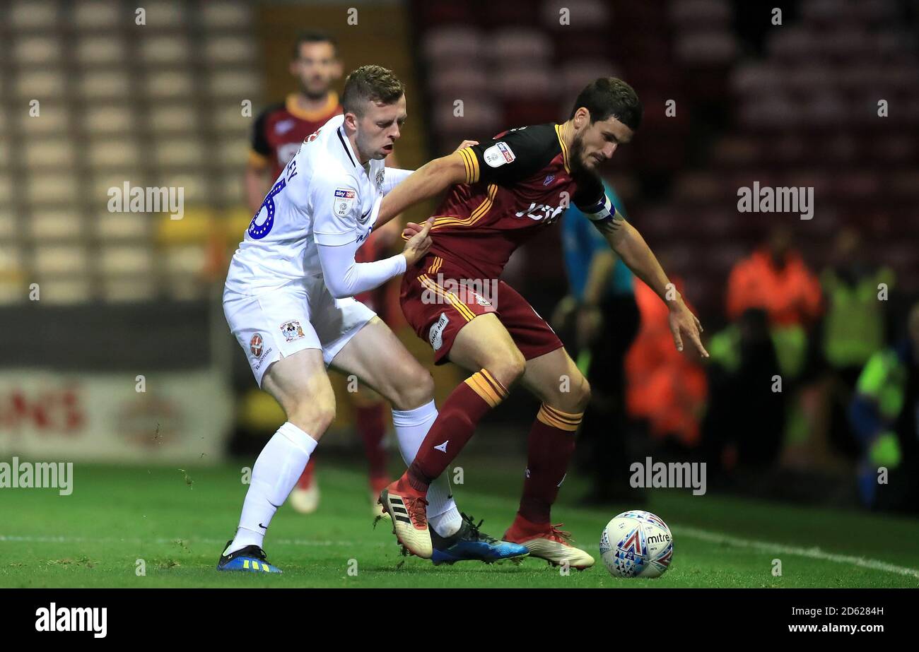 Bradford City's Anthony O'Connor (right) and Coventry City's Jordan ...