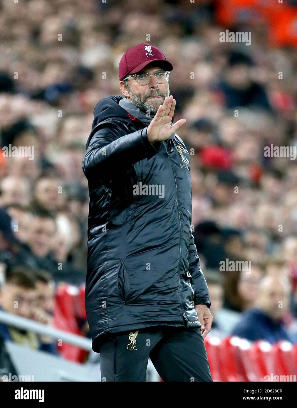 Liverpool manager Jurgen Klopp gestures on the touchline Stock Photo ...