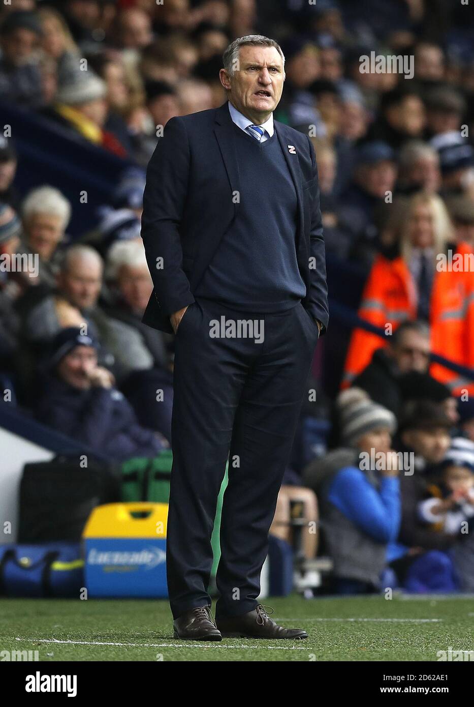 Blackburn Rovers' manager Tony Mowbray reacts from the touchline Stock ...