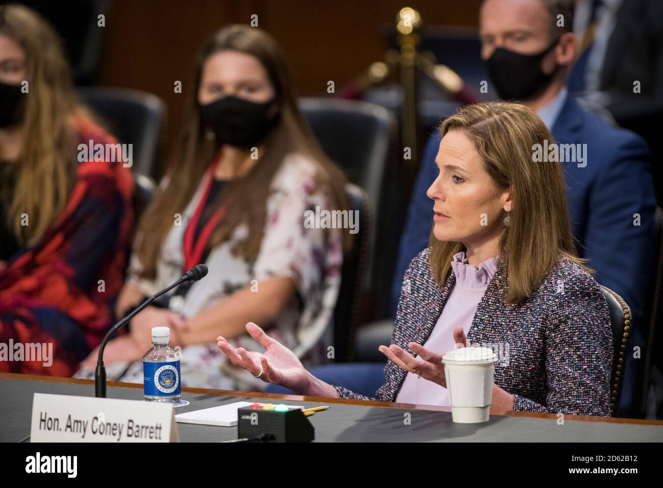 Supreme Court Justice nominee Amy Coney Barrett testifies before the ...