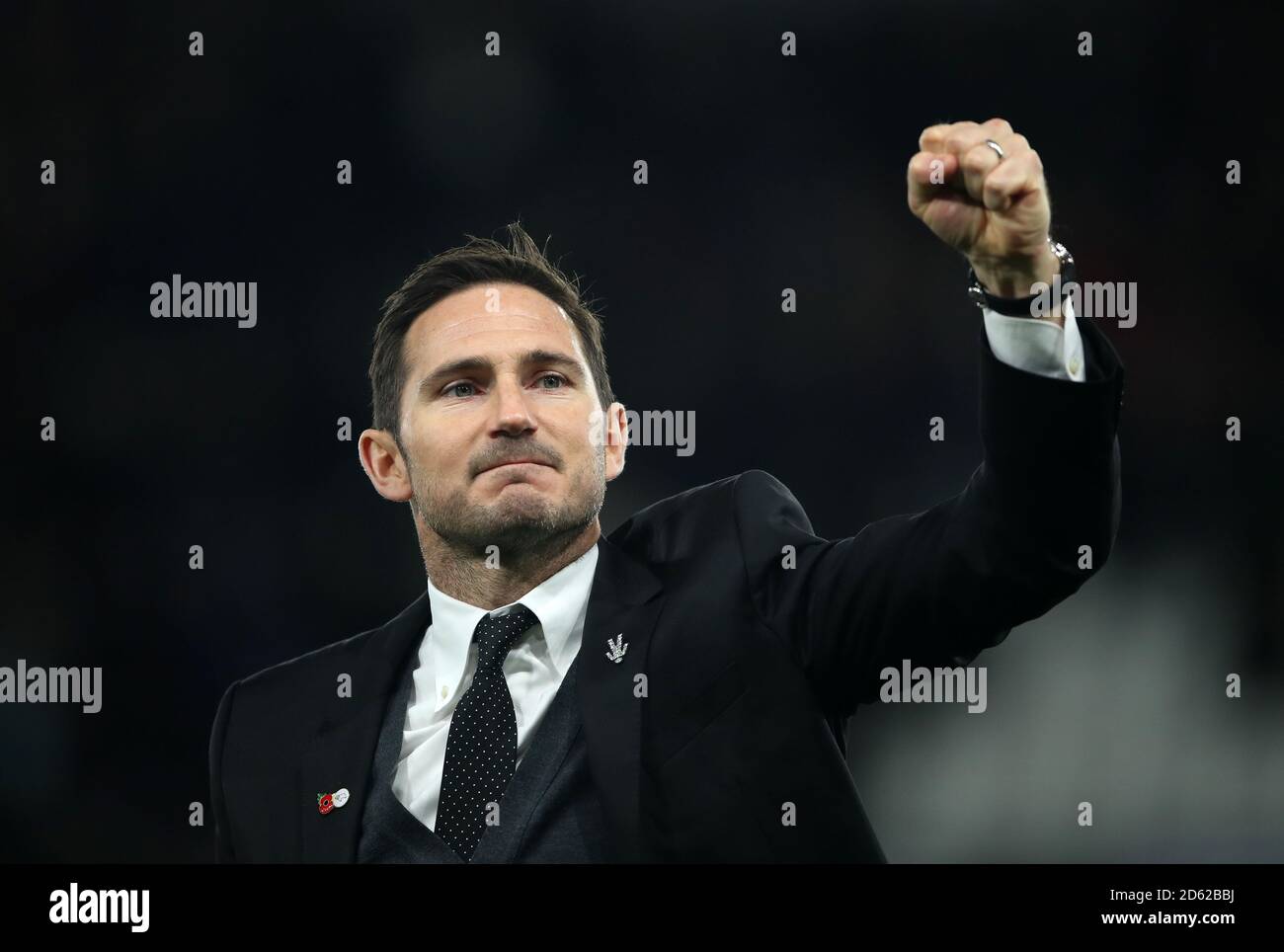 Derby County manager Frank Lampard thanks the fans after the final ...
