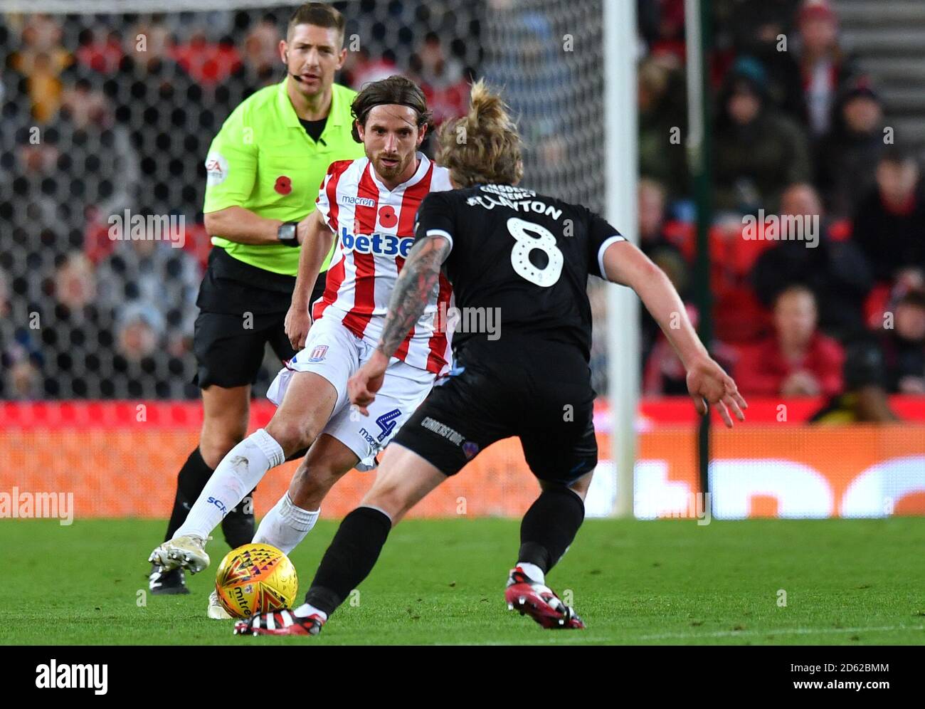 Stoke City's Joe Allen goes past Middlesbrough's Adam Clayton Stock ...