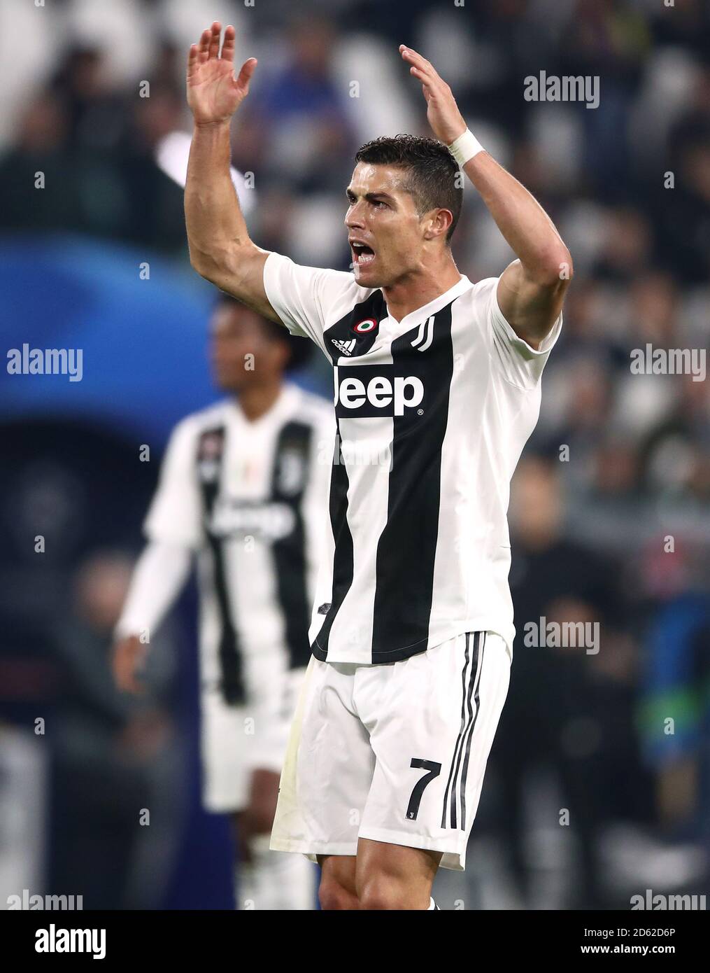 Juventus' Cristiano Ronaldo appears frustrated during the game Stock ...