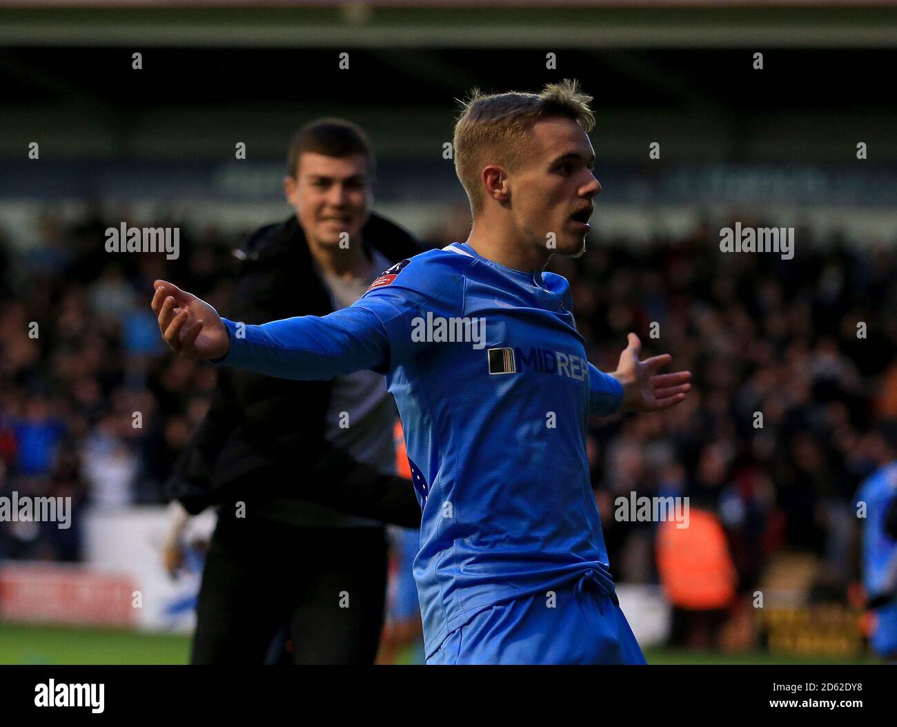 Coventry City's Luke Thomas celebrates scoring his side's second goal ...
