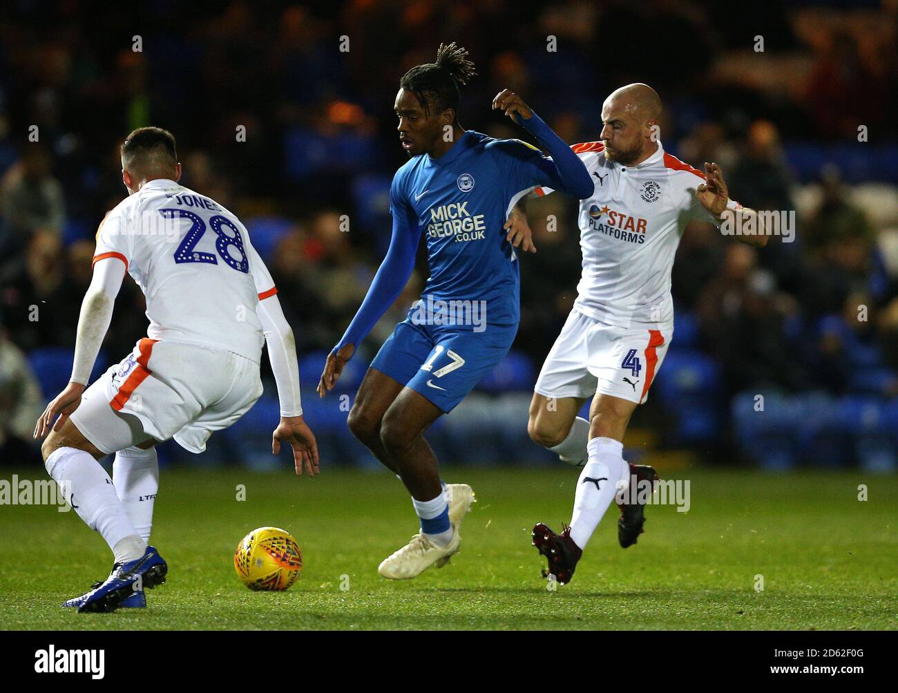 Peterborough United's Ivan Toney (centre) and Luton Town's Alan ...