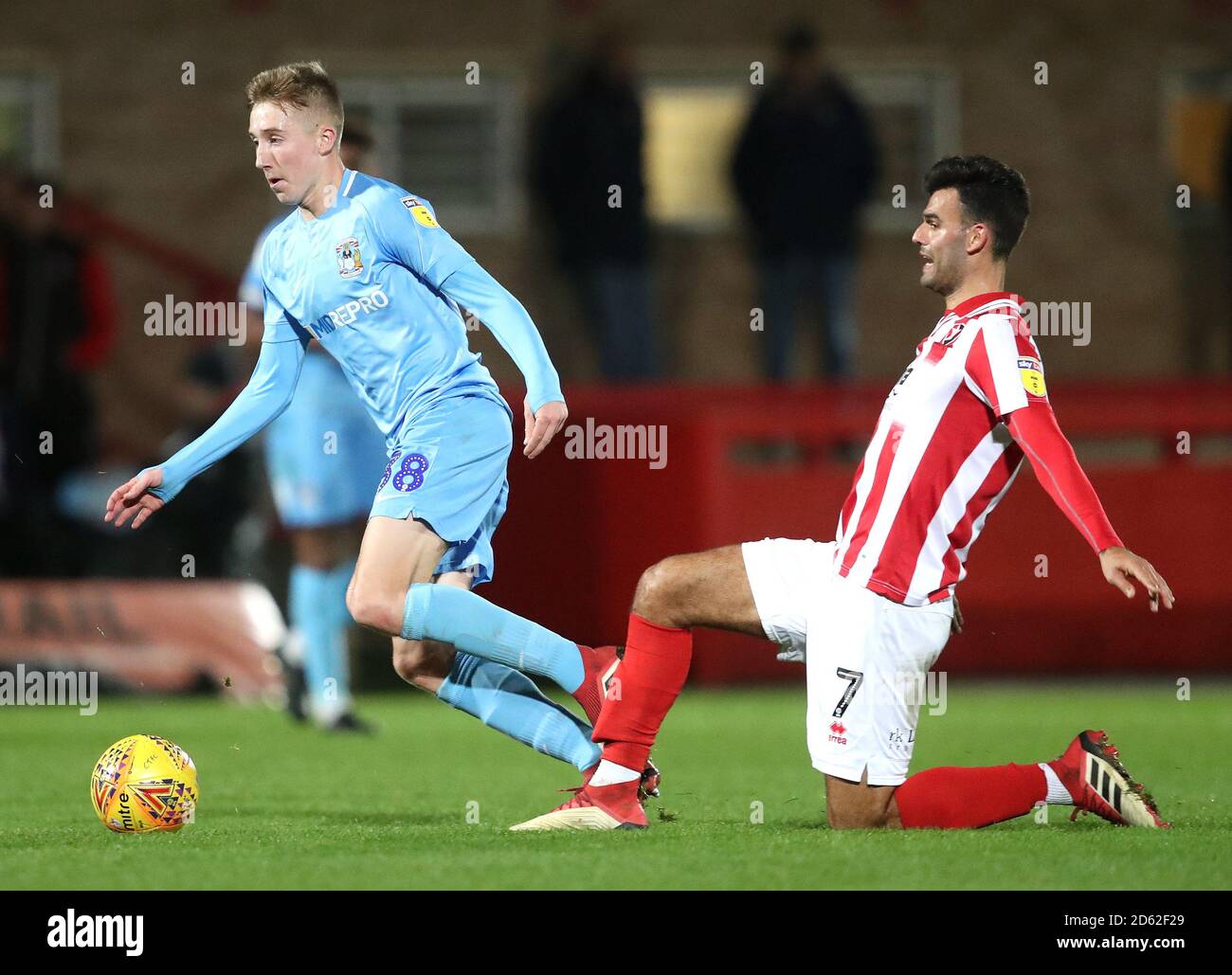 Coventry City's Josh Eccles (left) and Cheltenham Town's Conor Thomas ...