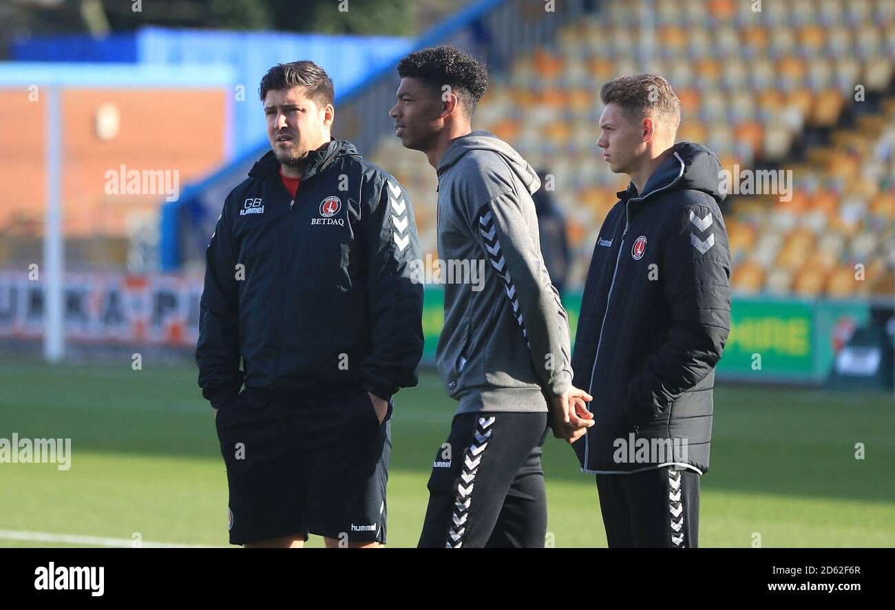 Charlton Athletic first-team kit manager Grant Basey (left) with ...
